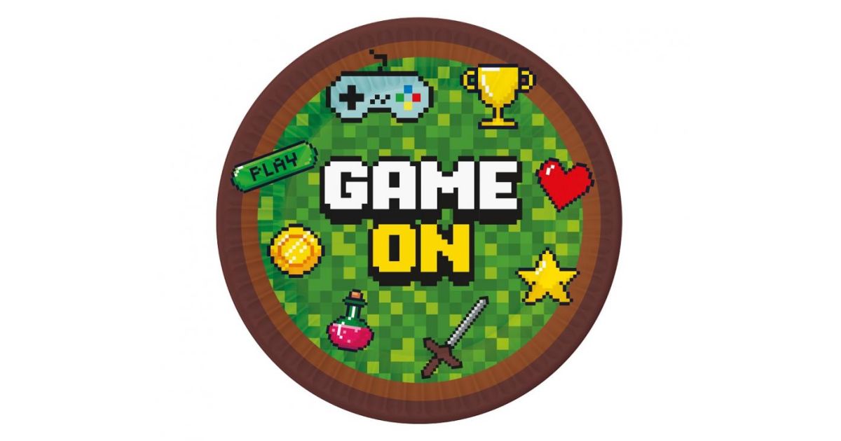 Paper Plates Game on Minecraft 23cm, 6pcs. | Grandparty.gr